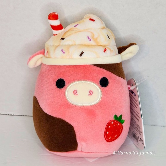Squishmallows | Toys | Rishi Strawberry Milkshake Cow Crossover ...